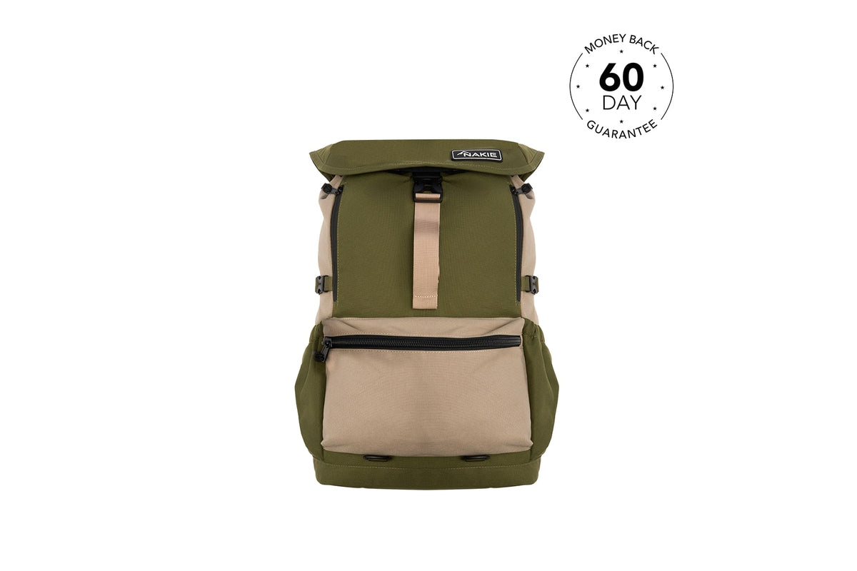 Olive Green - Recycled Travel Backpack | Made From 100% Recycled ...